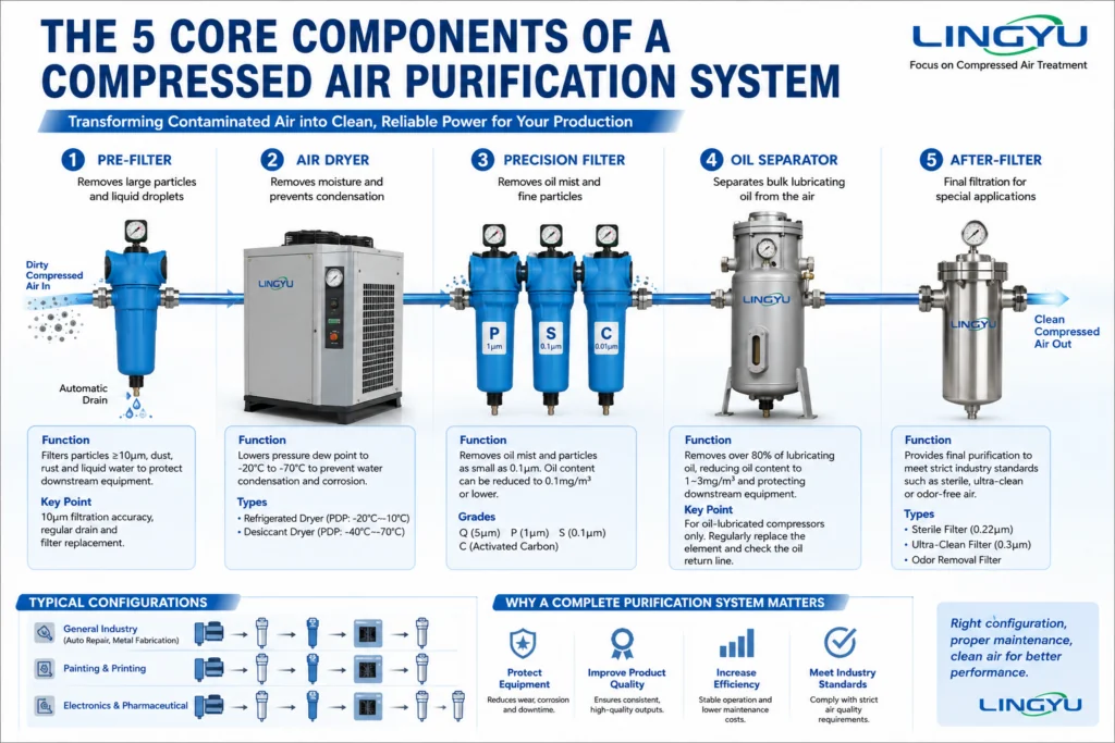 The Five Core Components of a Compressed Air Purification System ...